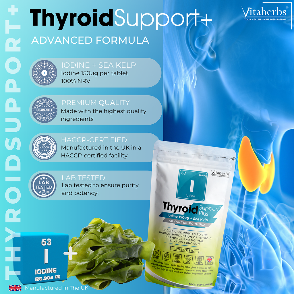 Thyroid Support+ | Iodine 150µg & Sea Kelp Blend – Vitaherbs.co.uk